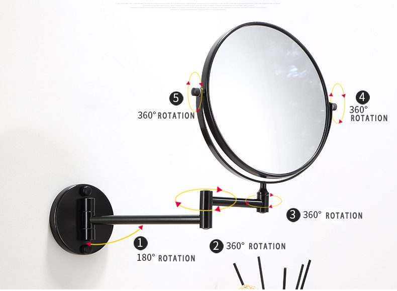 3x Magnifying Mirror Wall Mounted 8" inches | Stainless Steel Frame ...